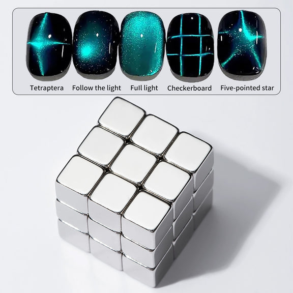 27-Piece Cube Magnet Set - Professional Cat Eye Nail Art Tool – RARJSM