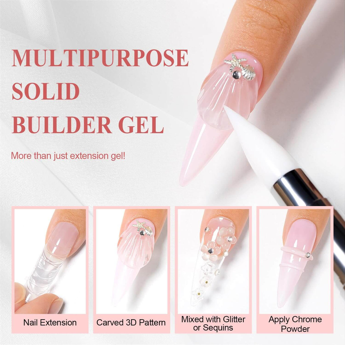 RARJSM ®Non-stick Solid Builder Gel |Clear Solid Building Extension Na